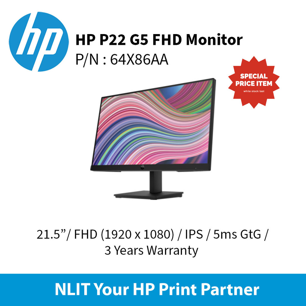 HP P22 G5 FHD Monitor (21.5") 64X86AA | Shopee Malaysia