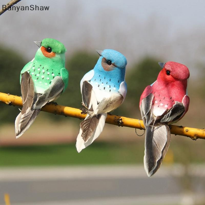 BanyanShaw 9Cm Mini fake birds artificial feather foam doves wedding ...