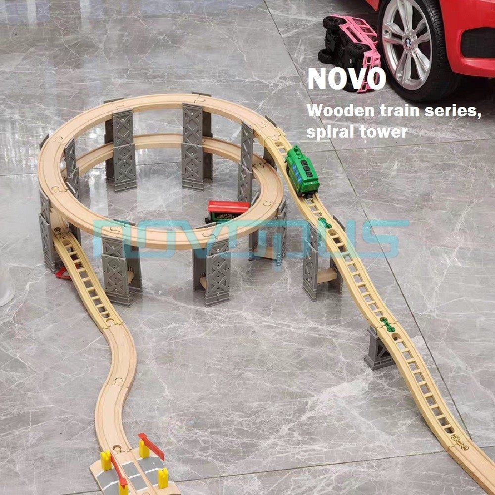 NOVO Spiral Tower Railway Track Expansion Set for Wooden Train ...