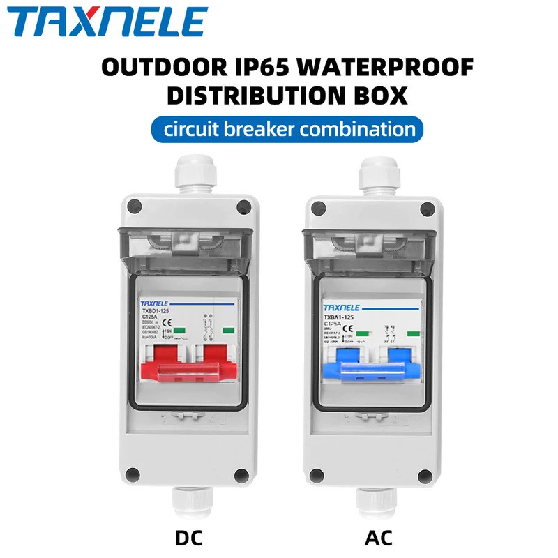 IP65 Waterproof Electric Distribution Box AC DC Solar Circuit Breaker ...