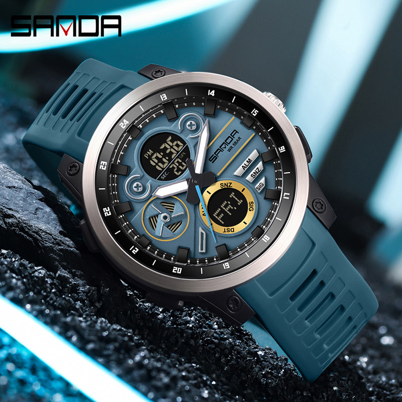 SANDA Dual Display Dial Luminous Calendar Multifunctional Outdoor ...