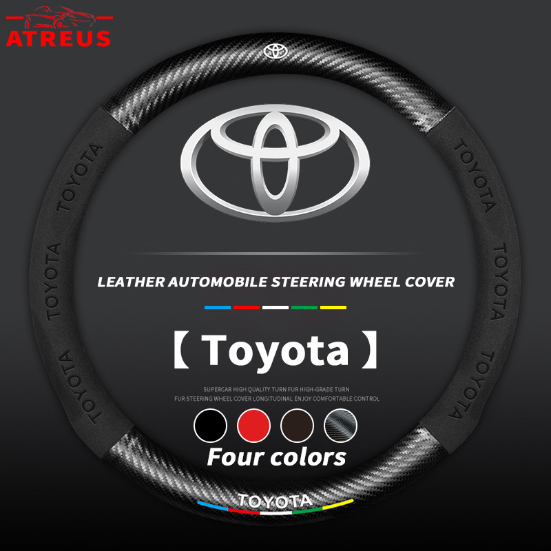 Toyota Steering Wheel Cover Anti Slip Sweat Proof Carbon Fiber Car ...