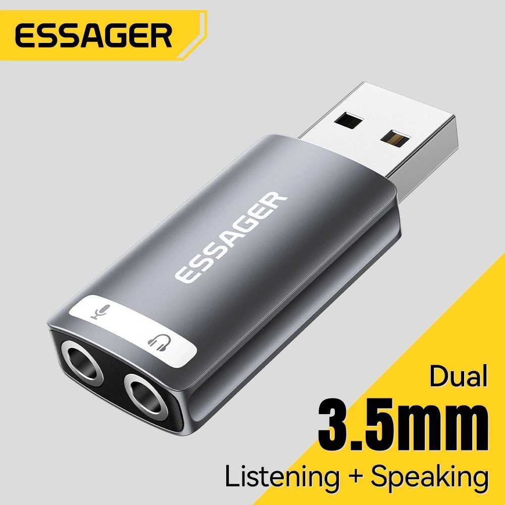 Essager USB Sound Card External OTG Portable AUX 3.5mm - ES-OTG21 ...