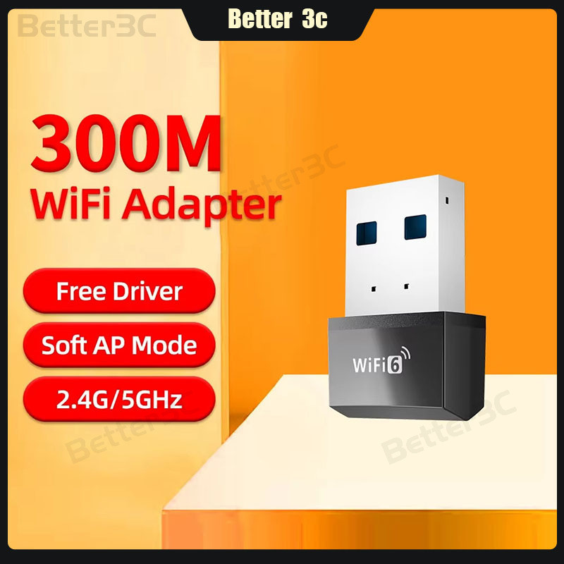 Mini Porable WiFi 6 USB Wireless Network Card Free Driver WiFi Receiver ...
