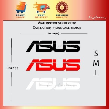 ASUS logo sticker reflective stiker motor bike helmet laptop Kereta ...