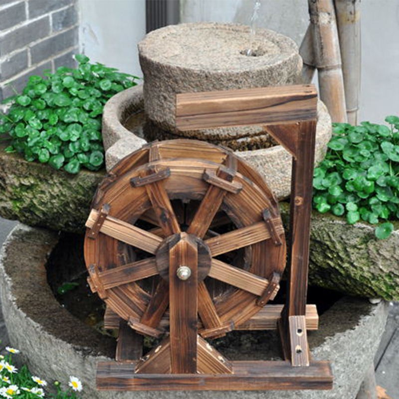 Bekalan Berkebun Hiasan Roda Air Kayu Kincir Angin Kayu Aliran Air ...
