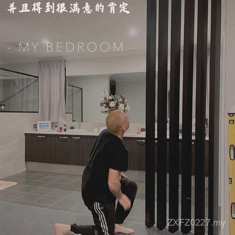 Fence Square Pass Living Room Screen Wood Grain Column Partition Iron ...