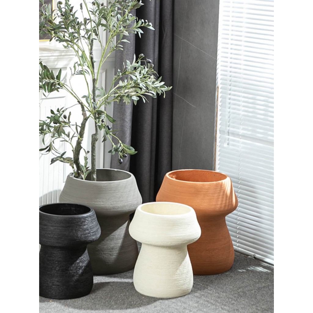 Lantai Lumpur Magnesium Pasu Bunga Minimalis Cendawan Mulut Besar Hitam ...