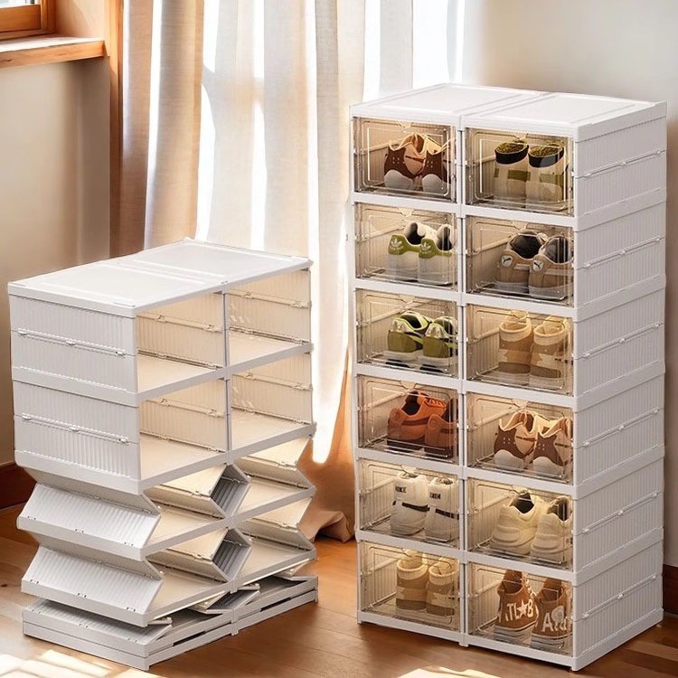 Foldable Shoe Rack Folding Shoe Cabinet Plastic Shoe Rack Box Organizer ...