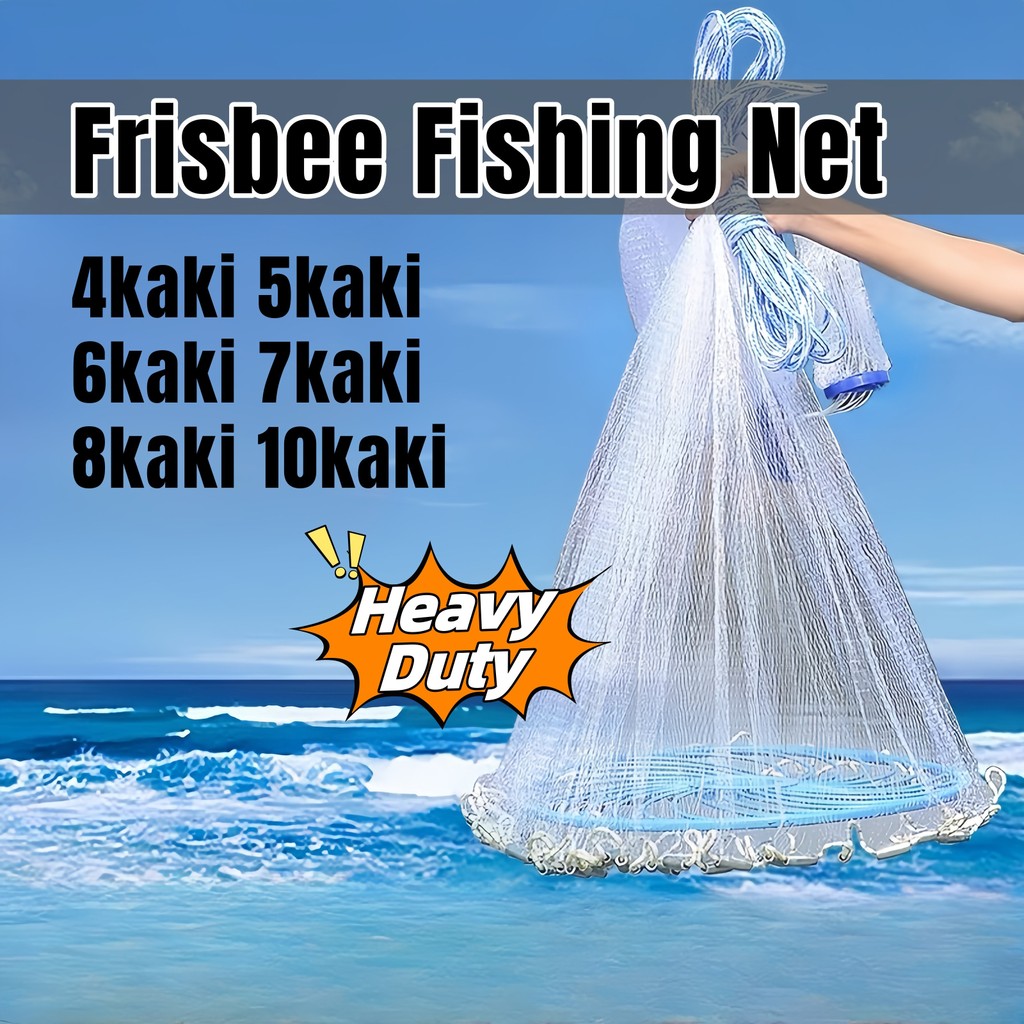 Jala Ikan 10 Kaki Fishing Net Hand Casting Net Frisbee Fishing Net Cast ...