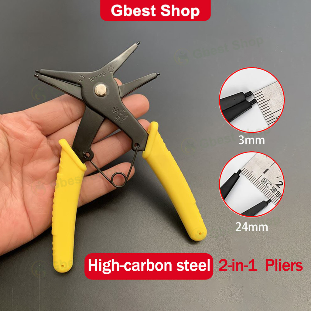 2-in-1 Pro Circlip Snap Ring Pliers 10-40mm Pemotong Cincin Retainer 2 ...