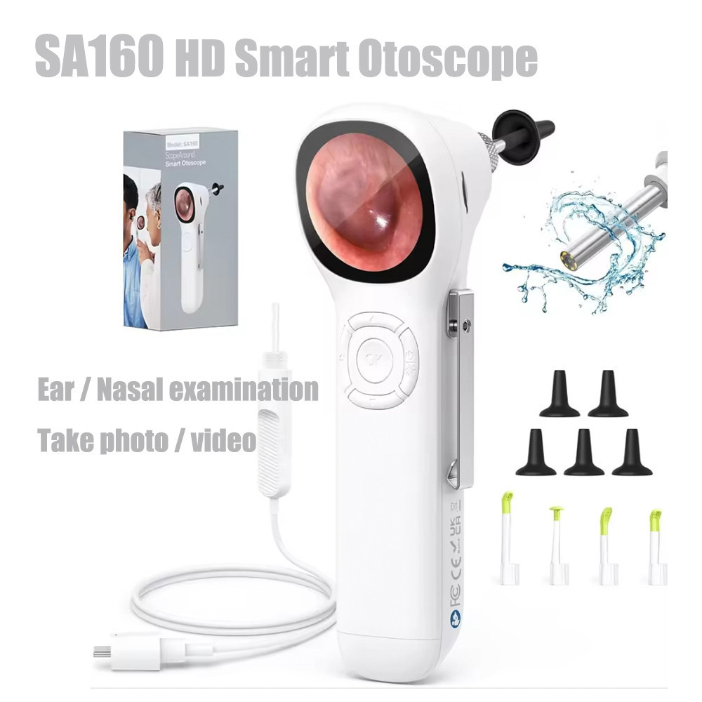 Visual Ear Endoscope Portable, Intelligent 720P HD Hand-Held Otoscope ...