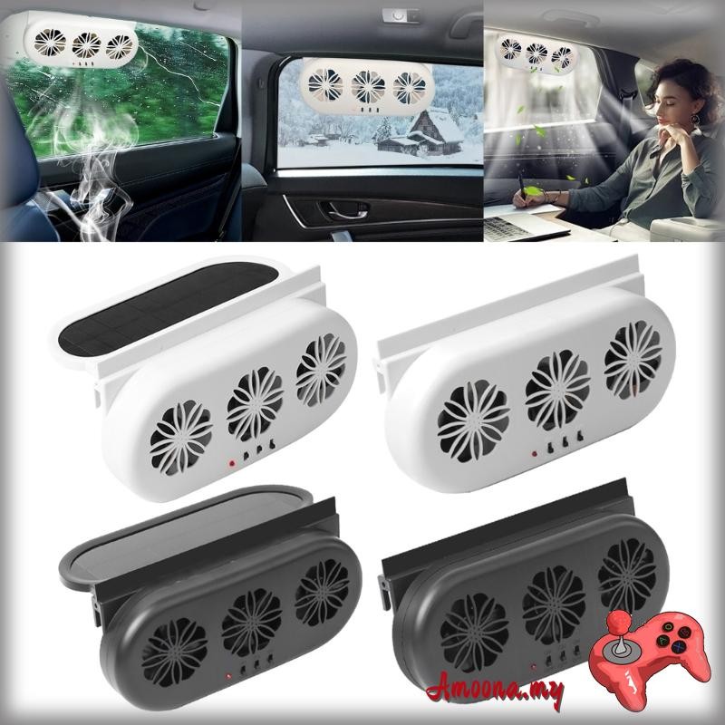 AMOONA Car Exhaust Fan USB Solar Power Car Ventilator Car Radiator Fan ...