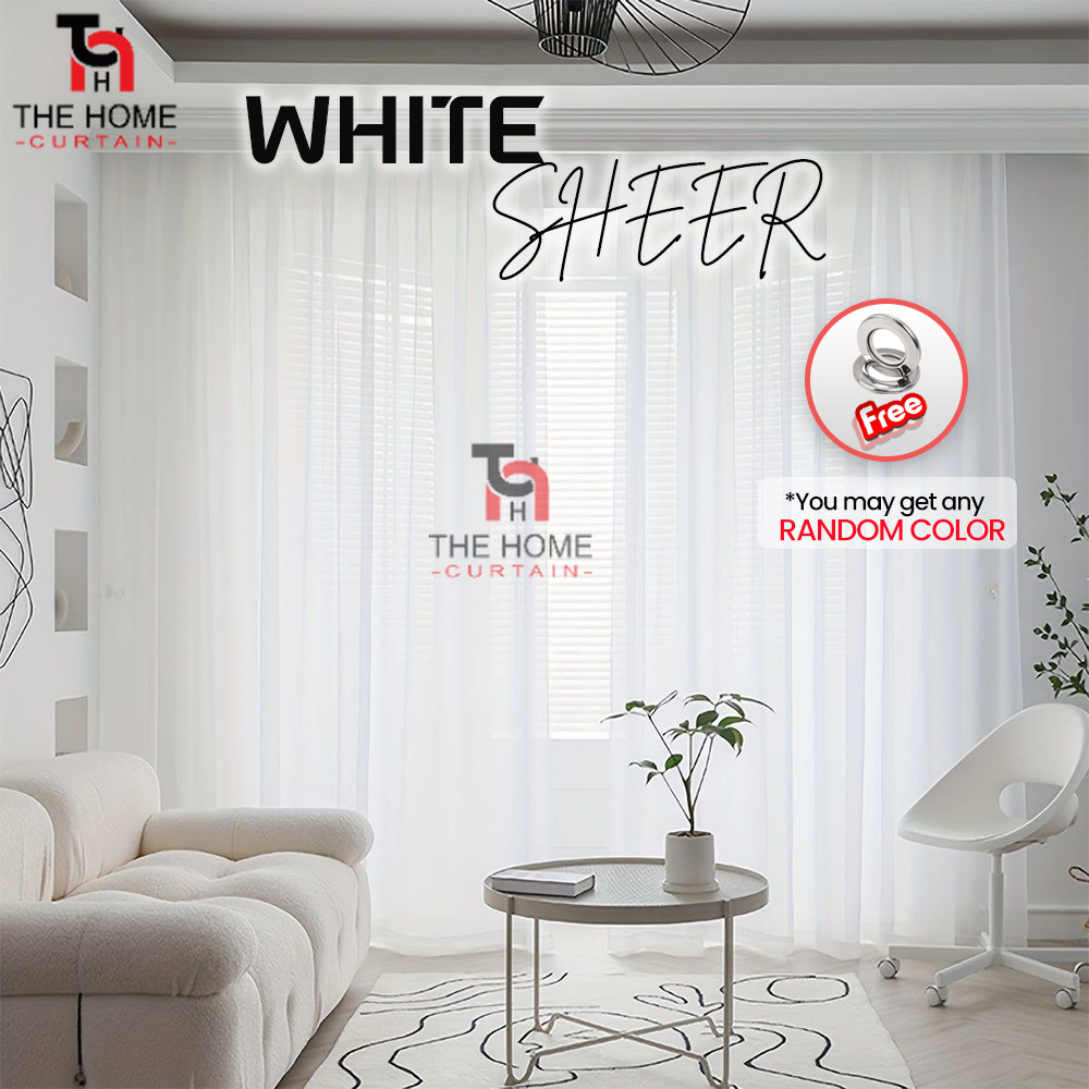 #19 𝑹𝒆𝒂𝒅𝒚 𝑺𝒕𝒐𝒄𝒌!! Ready Made (1pcs) White Sheer Curtain Sheer / Langsir ...