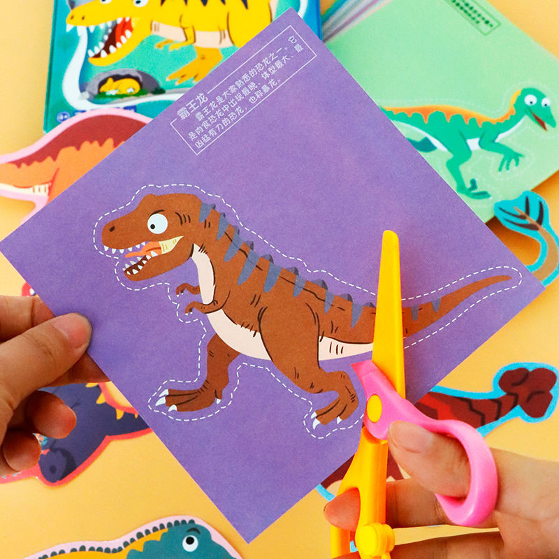 Children Paper-Cutting Set Dinosaur Fun Paper-Cutting Kindergarten 3-6 ...