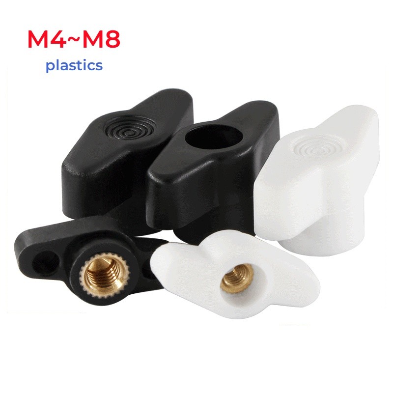 Black White Plastic Head Hand Knob Thumb Nut M4 M5 M6 M8 27# 36# T Type ...