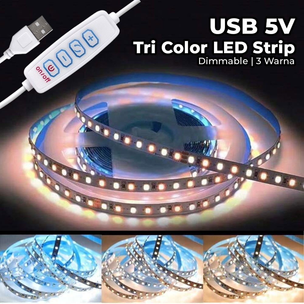 Led Strip Tri Color USB 5V Tri Color Dimmer Acrylic Mirror Backlight ...