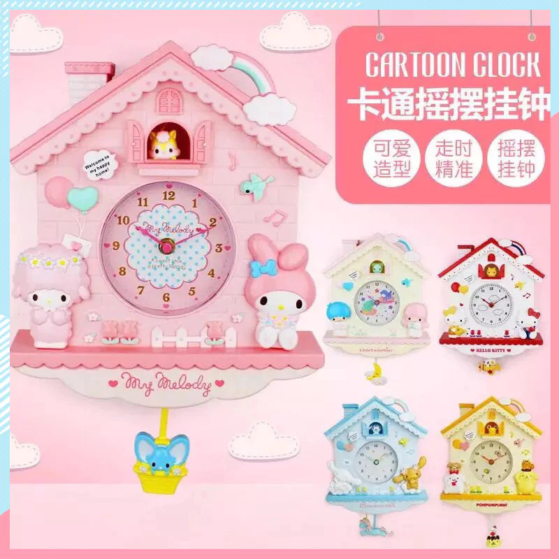 Sanrio Wall Clock Hellokitty Gemini Special Cartoon Cute Melody Clock ...