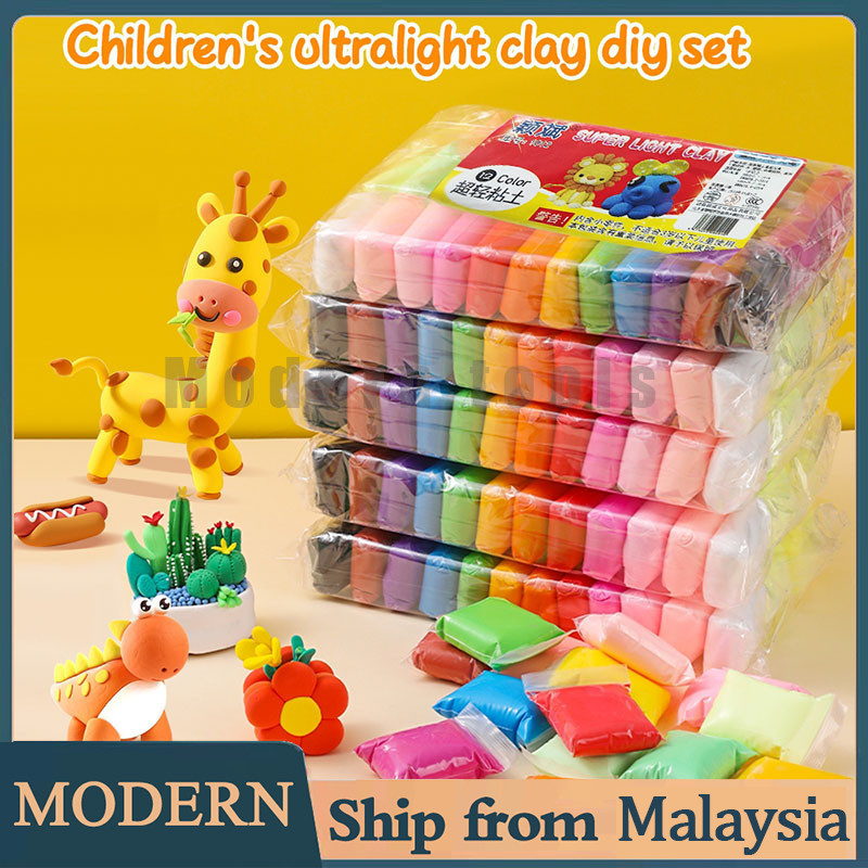 12/24/36 Colors Super Light Clay Set With Tools For Kids Non-Toxic DIY ...