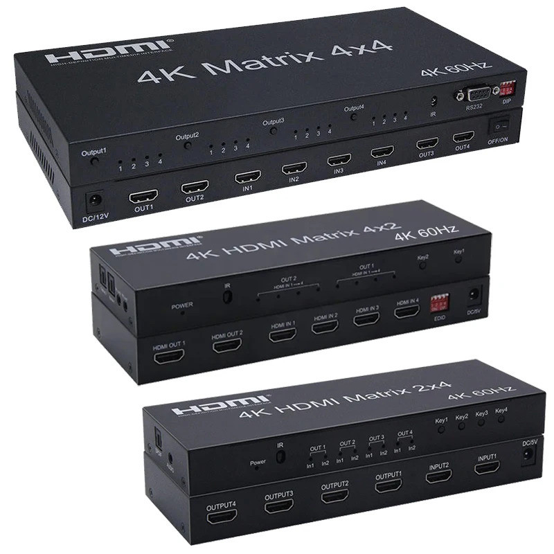 4K HDMI Matrix 4x4 4x2 2x4 6x2 4K 60Hz HDMI2.0 Matrix Switch Splitter 4 ...