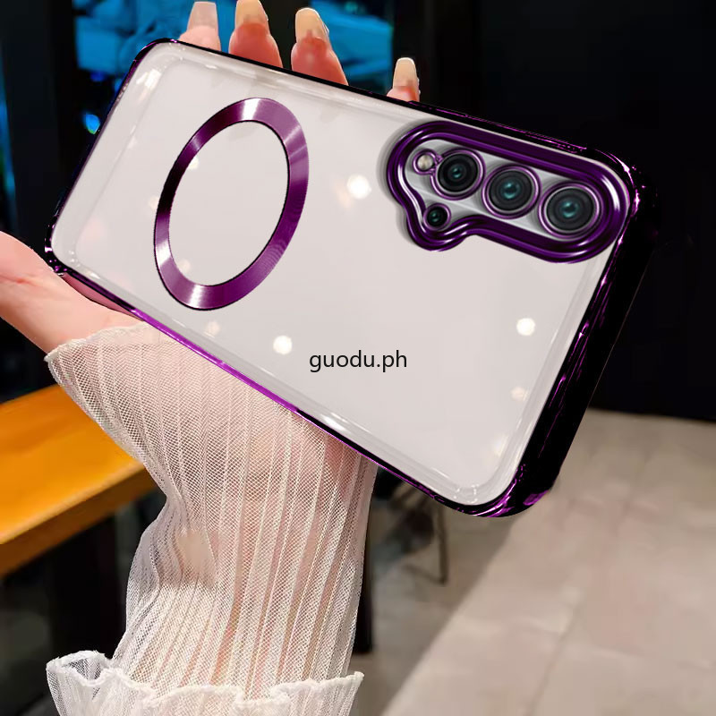 Casing huawei nova 5t Phone case Soft gold border transparent bumper ...