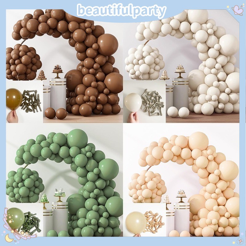 10pcs/set retro khaki balloons sand white olive green skin balloons 5/ ...