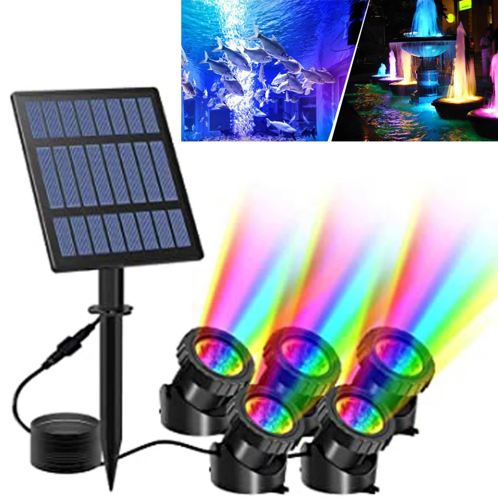 Solar Underwater Light Outdoor IP68 Landscape Street Garden Spotlight ...