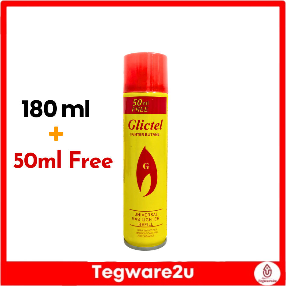 180ml + 50ml Free Glictel Universal Gas Lighter Refill | Shopee Malaysia