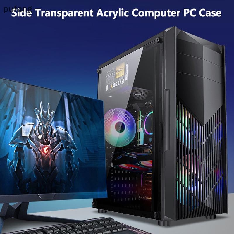 pu Cooling Computer Case ATX M-ATX ITX Chassis Side Transparent PC Case ...