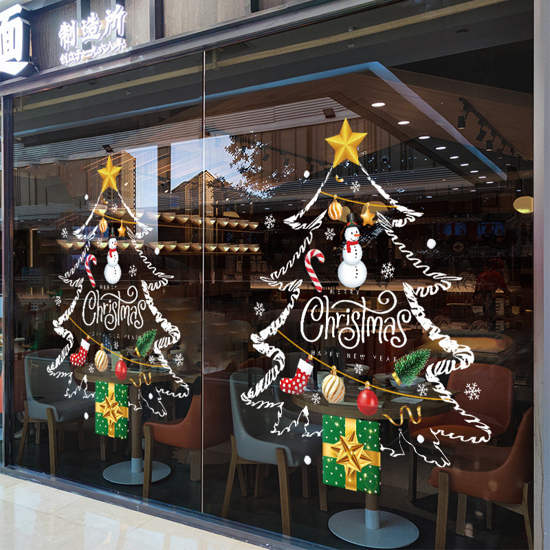 Christmas Decorations Static Christmas Tree Window Stickers Window ...