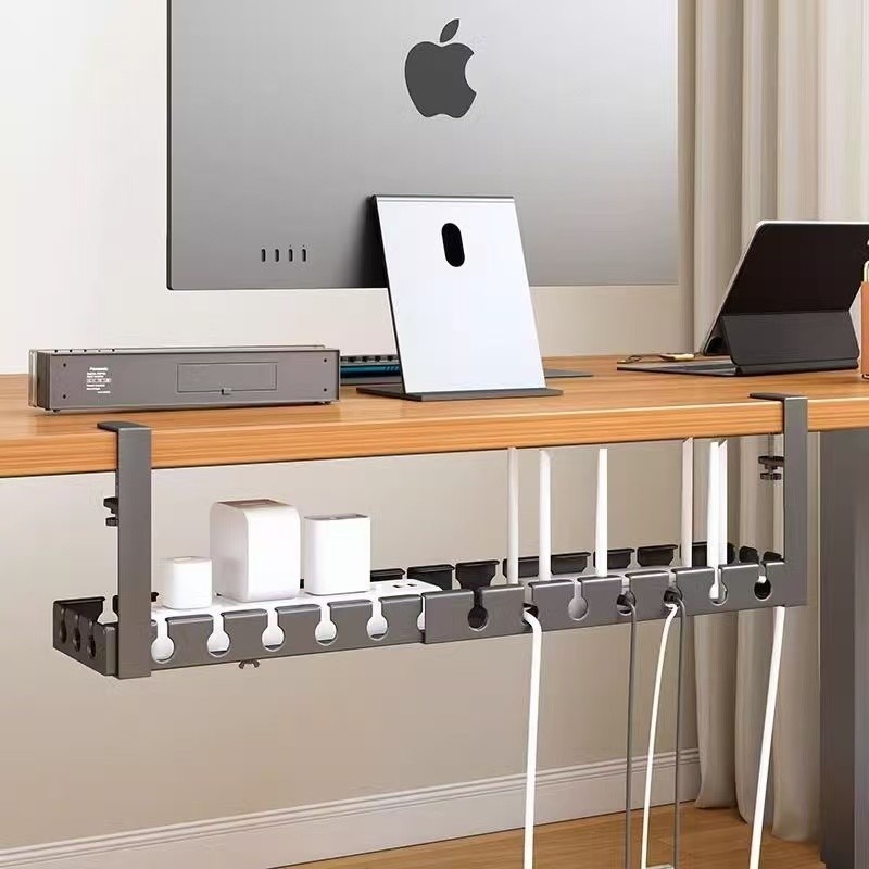 Undertable Cable Organizer, No Drilling Power Cable Rack, Cable Tray ...