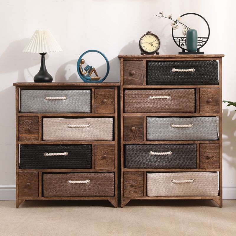 Solid Wood Simple Storage Cabinet Small Bedroom Drawer Type Bedside ...