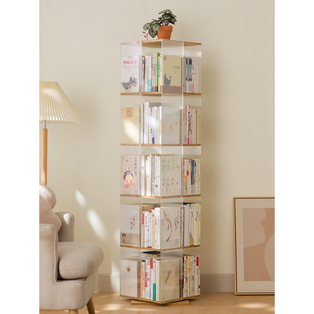 Rak Buku Berpusing 360 Darjah Rak Buku Lutsinar Rak Penyimpanan Buku ...