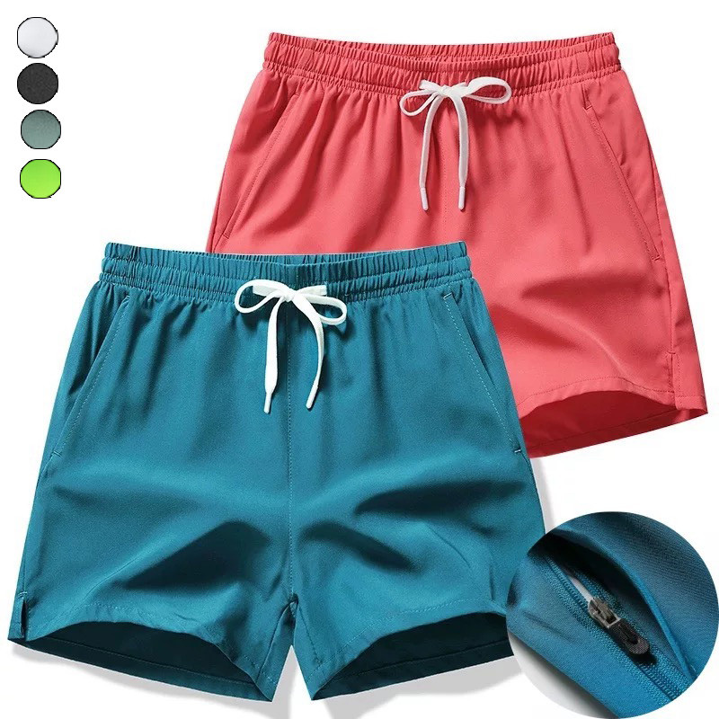 [6 Colors] Men‘s Pink Simple Casual Solid Color Summer Beach Sports ...