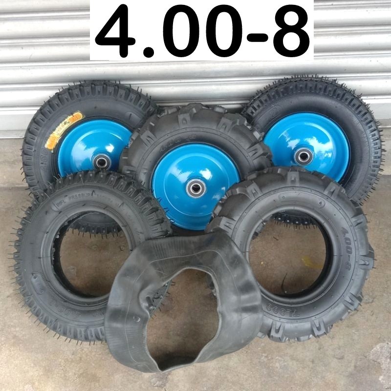 Tayar tyre wheel 4.00-8 rim Tyre Tube Tractor 4 Wheel 400-8 atv Barrow ...