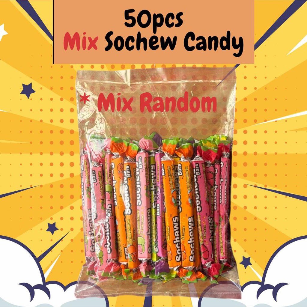 Mix ! 50pcs Sochews Long Bar Chewy Candy – Nostalgic Childhood Treats ...