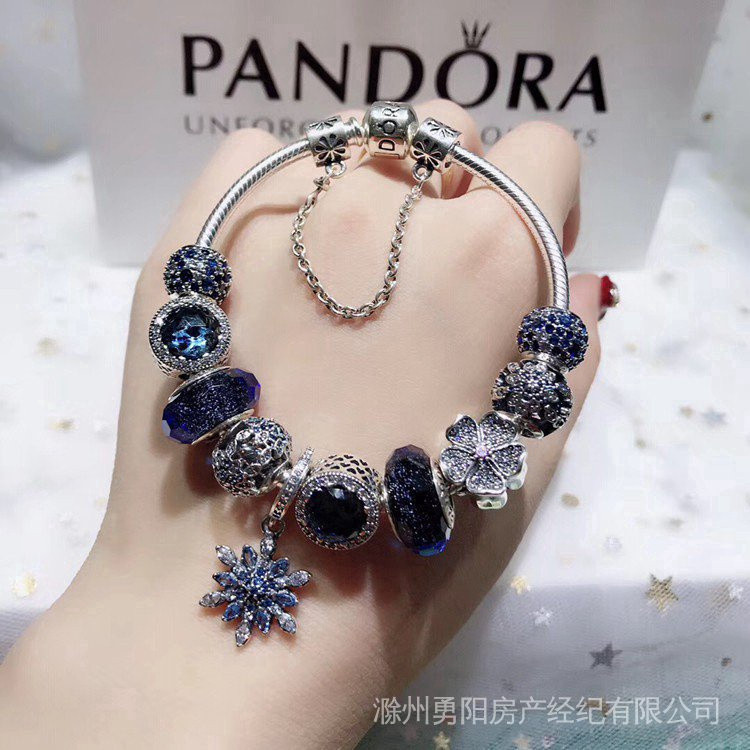 Pandora Bracelet Purple Opal Blue Ocean Heart Production Sterling ...