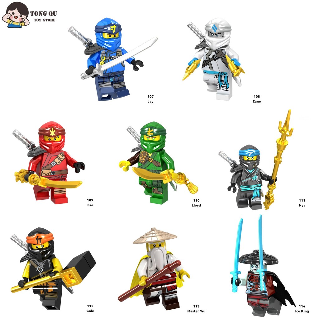 Ninjago Minifigures Kai Zane Sensei Wu Dolls Models Gifts Toys | Shopee ...