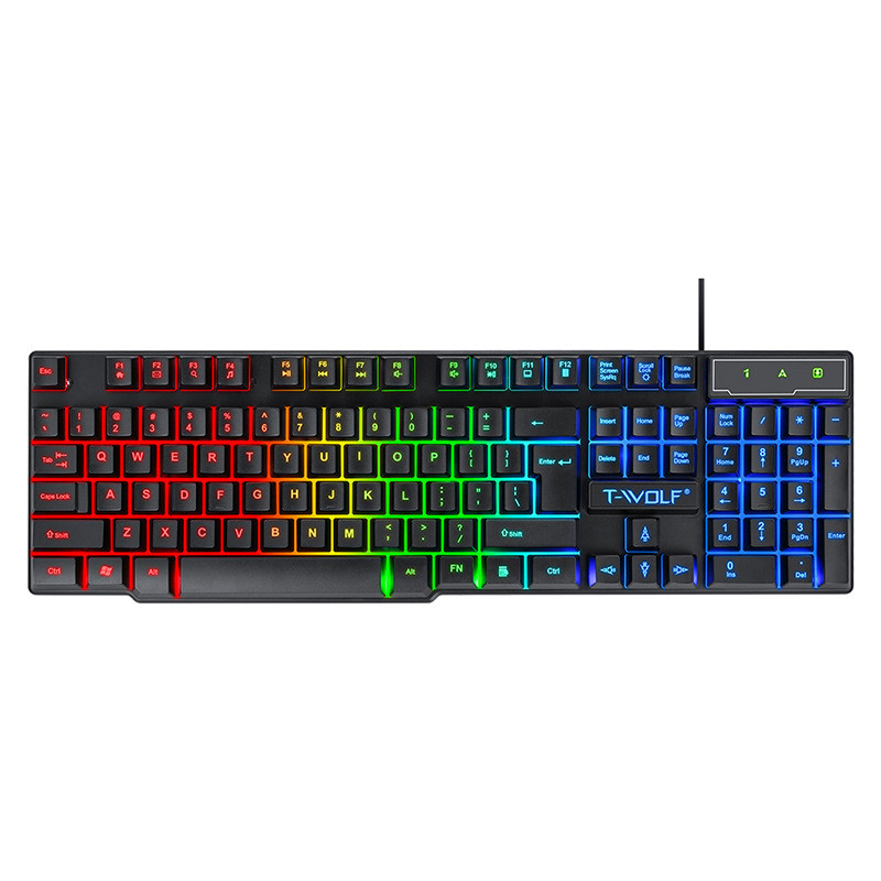 T-WOLF Thunder WOLF T20 Gaming Keyboard Wired Luminous Office Computer ...