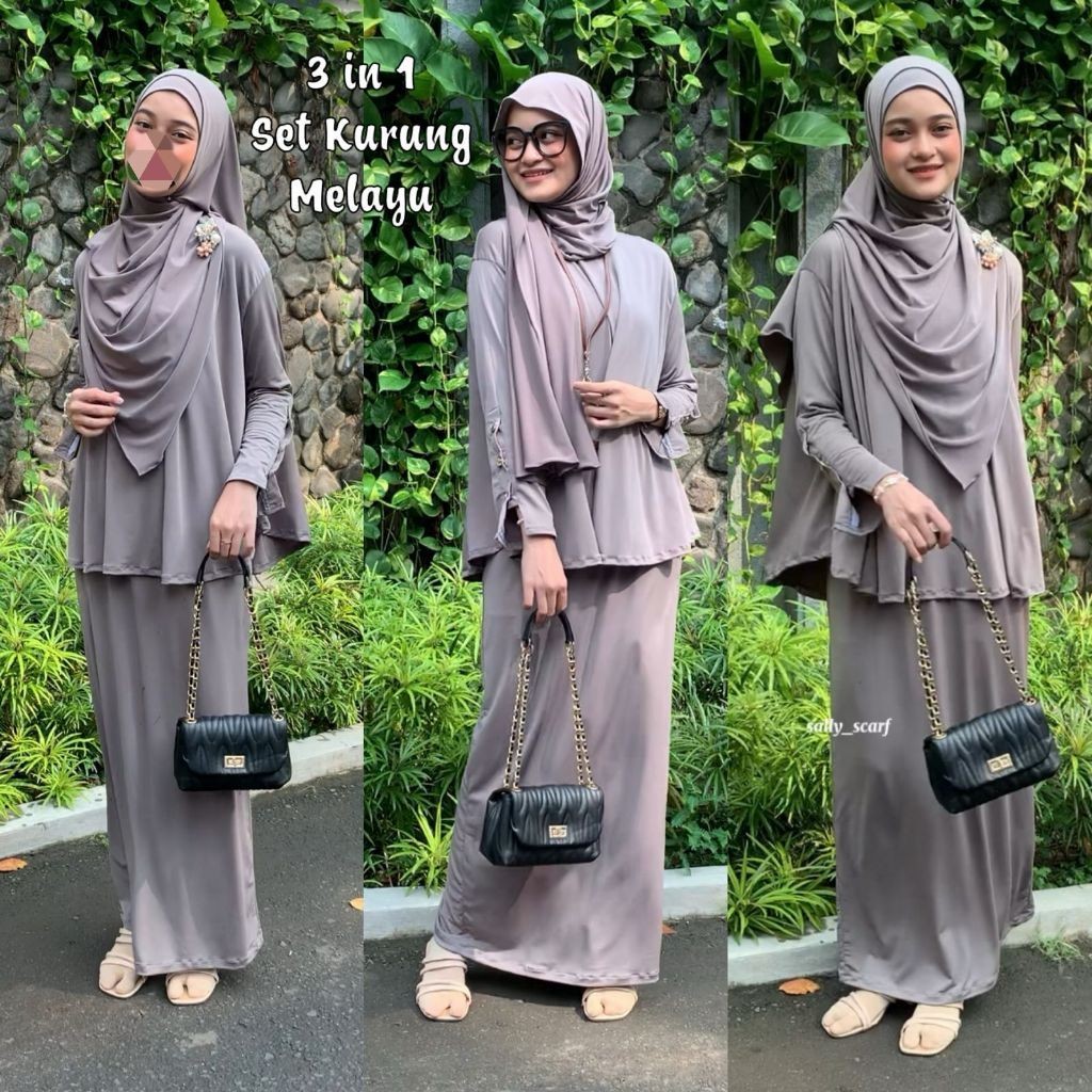 2 in 1 danila one set skirt, clothes bracket/melayu/daily jersey/muslim ...
