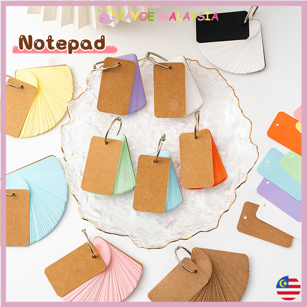 Payoe Blank Memo Card Note Book With Metal Ring Portable Colourful ...