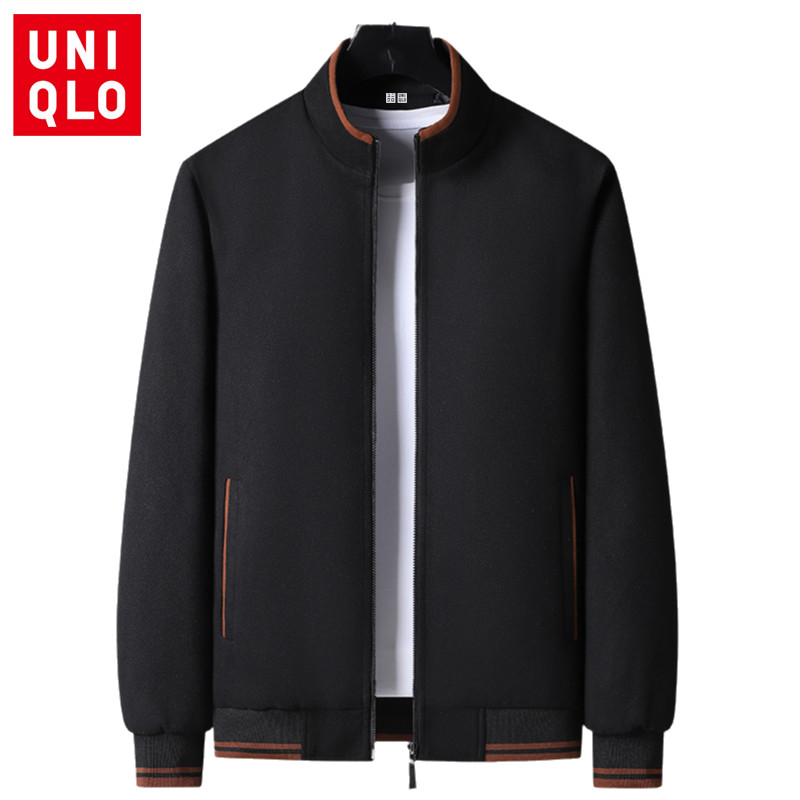 Uniqlo Fall men's solid color jacket M-5XL casual lapel jacket basic ...