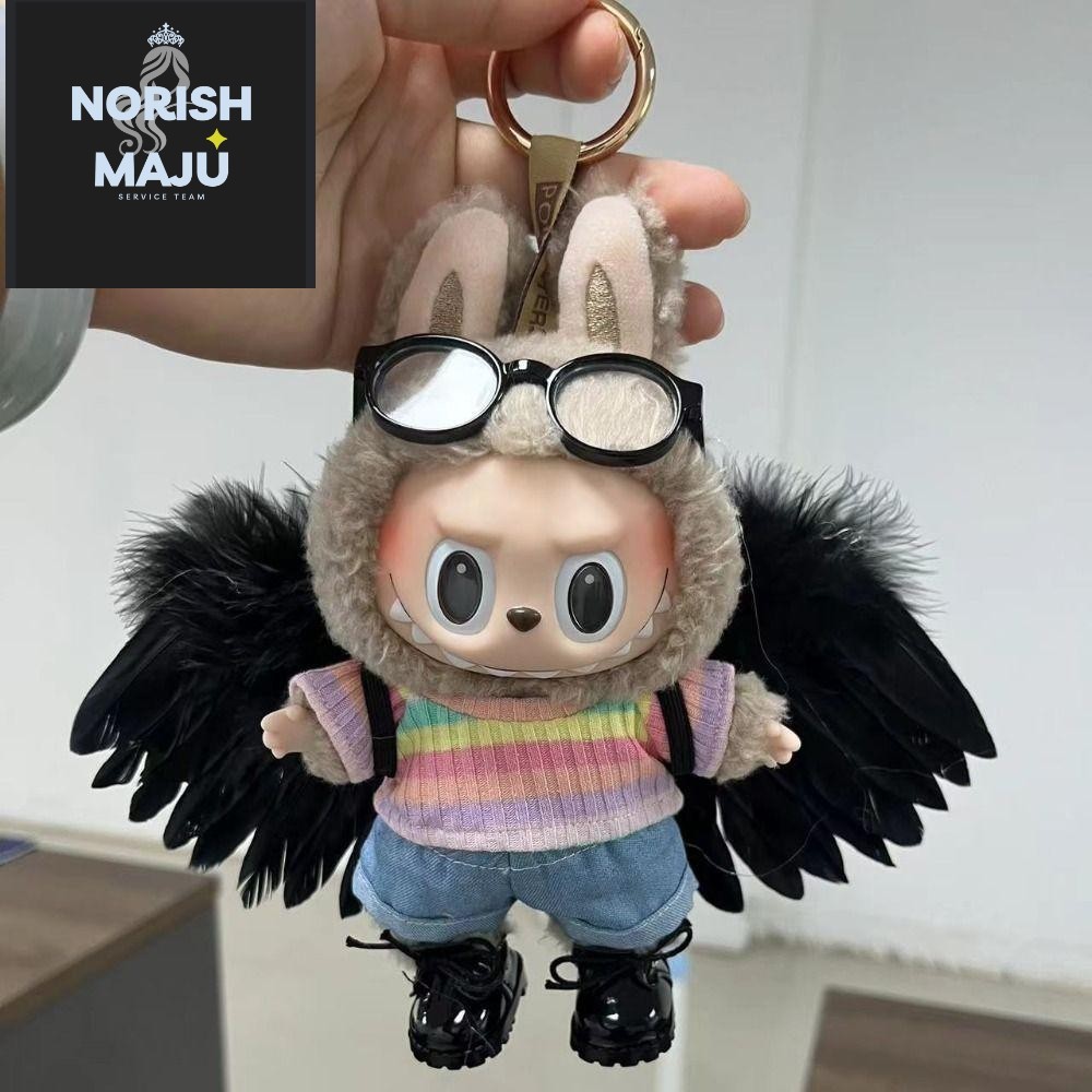 MiniUtensilAndTools Labubu Angel Wing, DIY White Black Plush Labubu ...