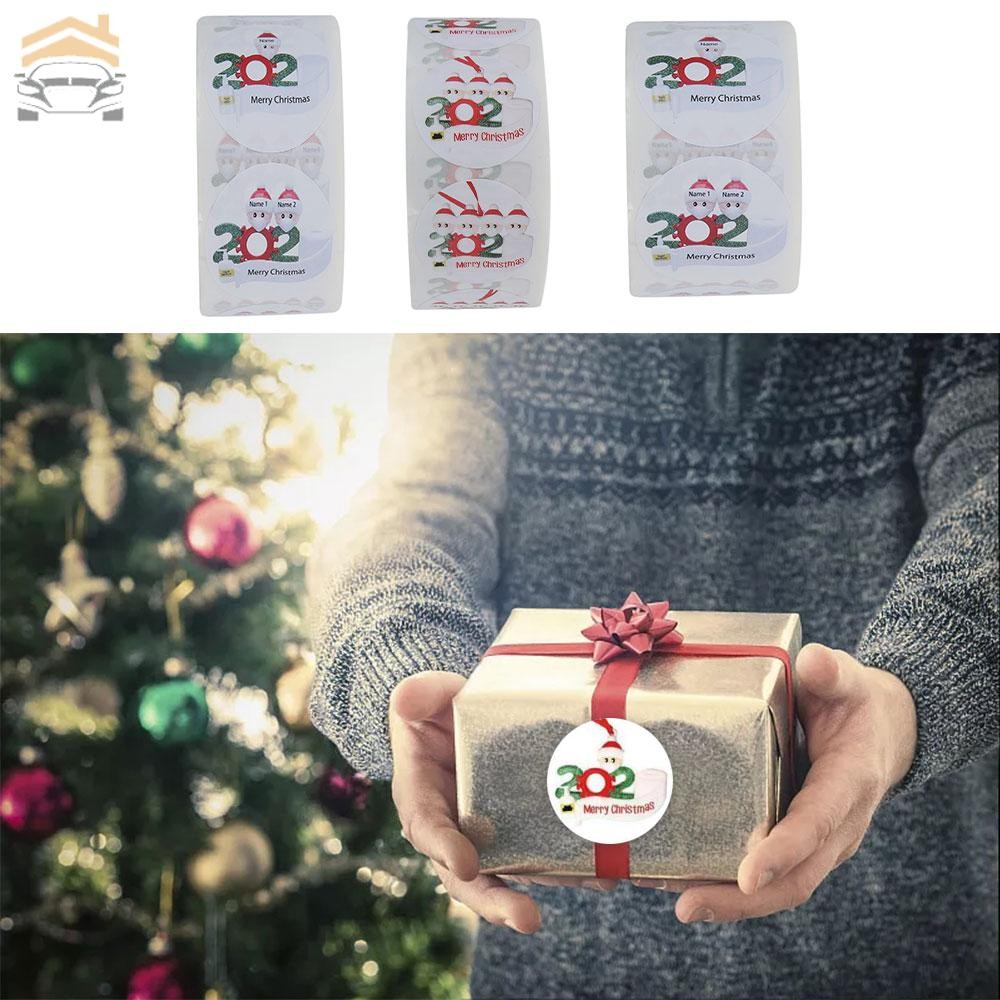 Christmas Sticker Roll Self Adhesive Cute Xmas Decal Roll Gift Wrapping ...