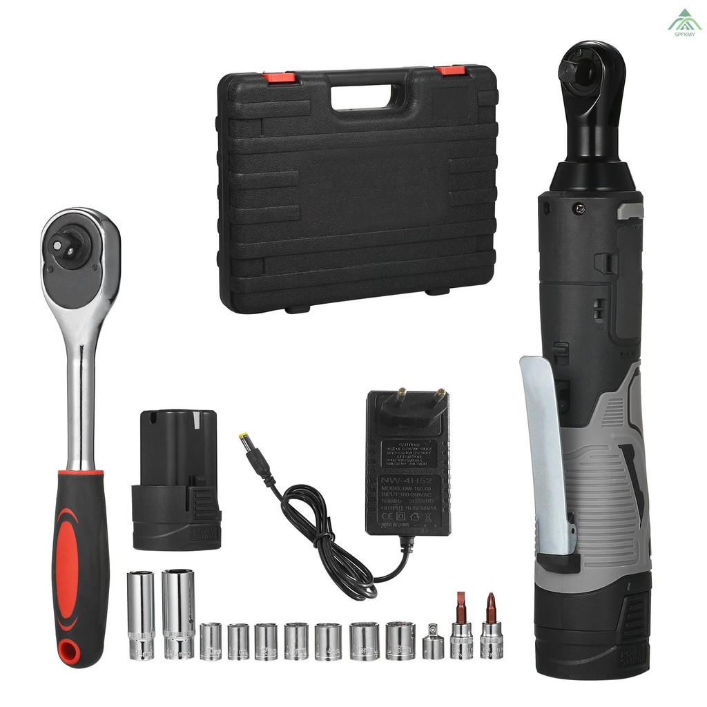 Electric Ratchet Wrench 3/8 Cordless Ratchet Wrench Set, 220RPM 16.8V ...