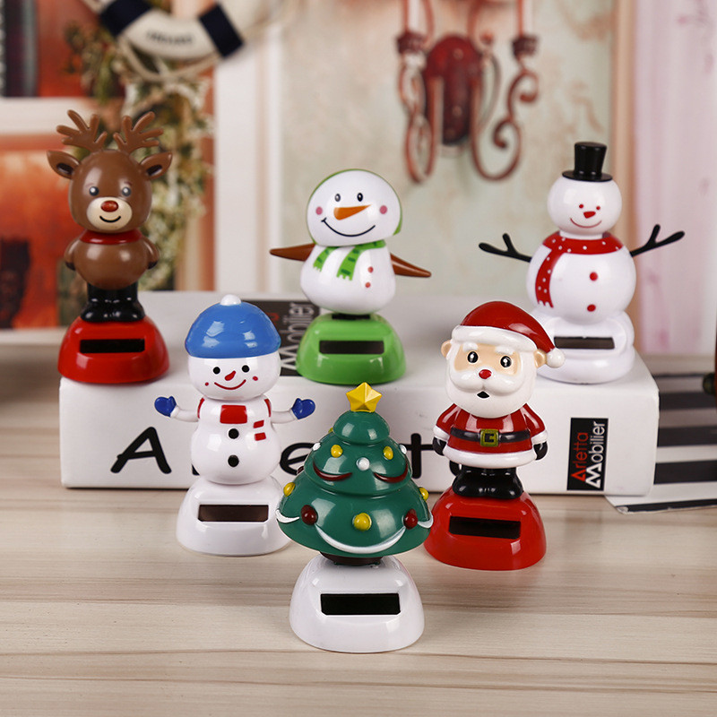 Solar Dancing Snowman Toy Solar Powered Dancing Elk Swinging Xmas Tree ...