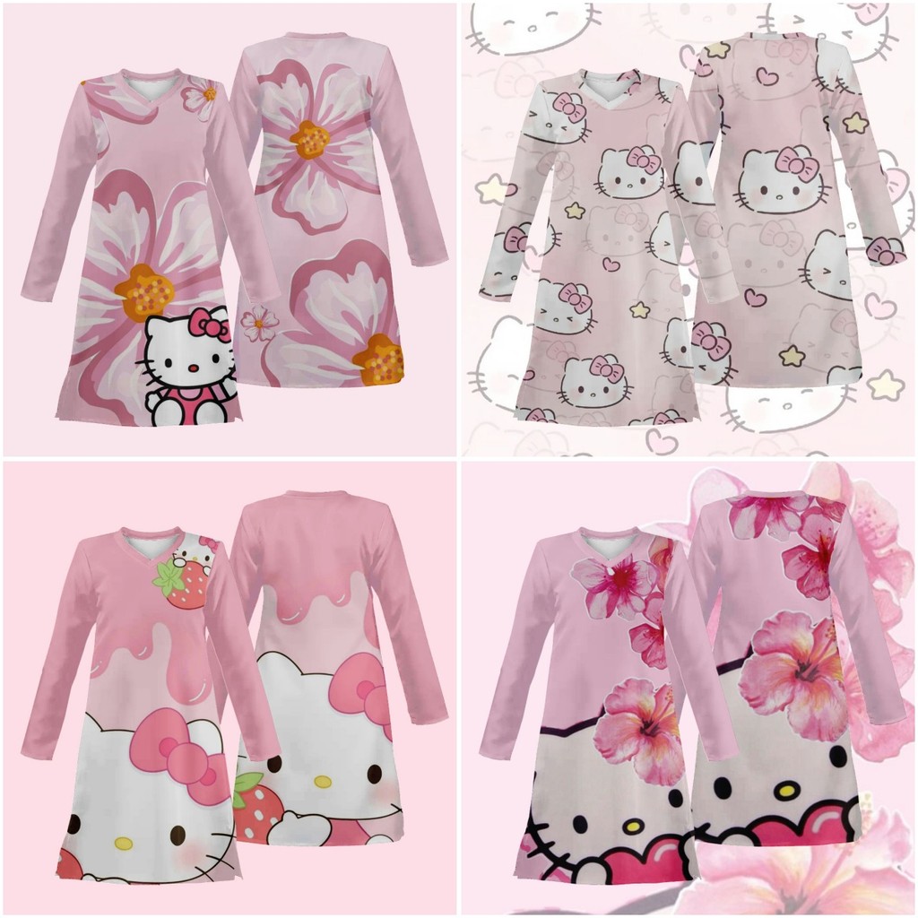 [Ready Stock] Baju Muslim Sportswear Cute Cartoon Print Women's Muslim ...