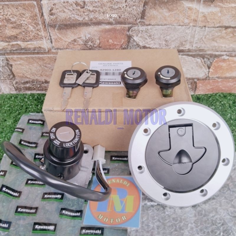 KEY CONTACT KEY SET ASSY + TANK LID KAWASAKI NINJA 150,RR,R,S,SS,SE ...