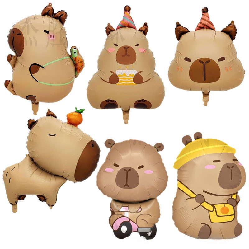 Cartoon Capybara Theme Balloon Set Animal Child Birthday Party Decors ...