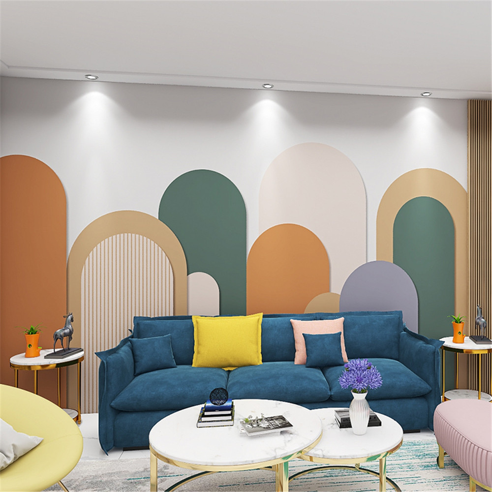 Custom 3D Geometric Arch Wallpaper Mural Clothing Store Live Room ...